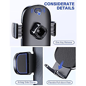 Ruiwwo Phone Mount for Car, Car Phone Holder Dashboard & Windshield, [Strong Suction] Universal Cell Phone Holder Car Compatible with iPhone 13 Pro Max/12/11/XS/8 and More