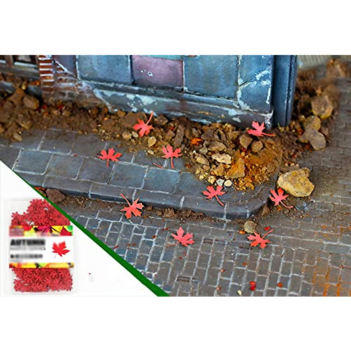 2 Box Miniature Leaves Simulation Leaves Maple Leaves Model for DIY Mini Model Railway Fairy Garden Architecture Diorama Scenery Landscape Layout (Red)