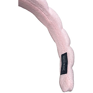 ORIGINAL Mimi and Co Spa Headband - Sponge & Terry Towel Cloth Fabric Head Band for Skincare, Face Washing, Makeup Removal, Shower, Facial Mask - Hair Accessories, Padded Headband, Croissant Headband