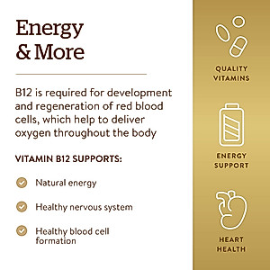 Solgar Vitamin B12 500 mcg Vegetable Capsules, Unflavored, 250 Count