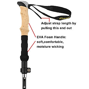 A ALAFEN Walking Stick - Collapsible Trekking Pole for Men and Women,7075 Aluminum Hiking Stick for Seniors, Black 1PC