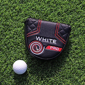 mytag Golf Club Head Covers Mallet Putter Headcovers for Odyssey White Hot Pro Heel-Shaft (Strong Magnetic)