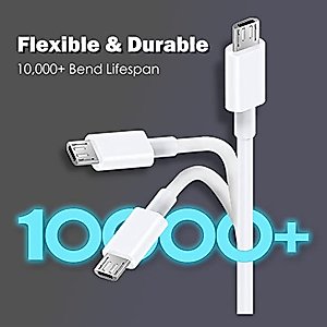ANLINK 2 Pack 16.4ft 5M Power Extension Cable for Wyze Cam,YI Camera, Nest Cam, Blink, Netvue, Kasa Cam,USB to Micro USB Extension Charging and Data Sync Cord for Home Security Camera and More