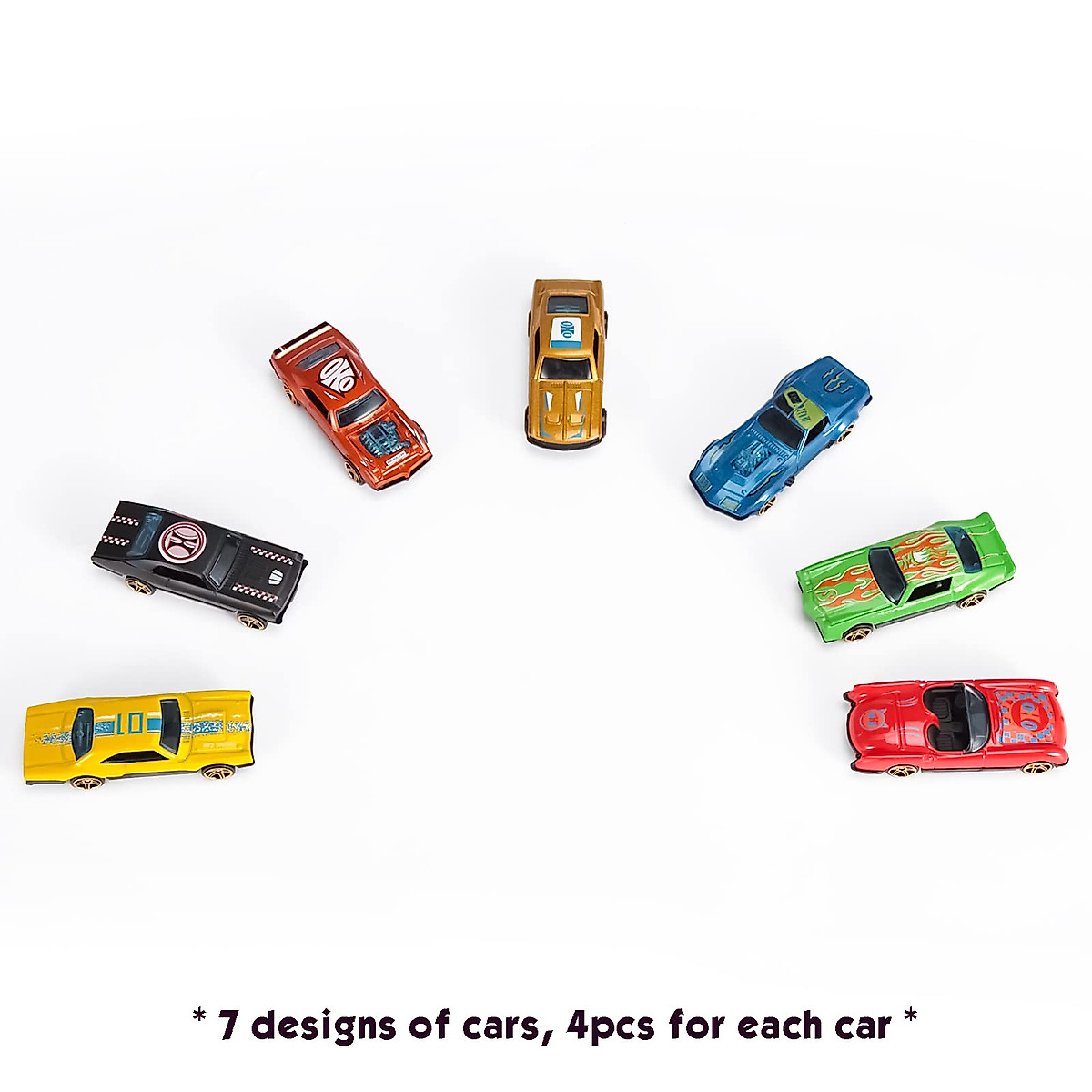 ThinkMax Valentins Day Cards for Kids with 28 Pack Mini Die-Cast Metal Cars, Valentines Classroom Gift Exchange Party Favor Supplies for Boys Girls.