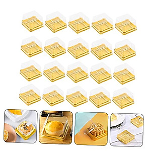 UPKOCH 150 Pcs Egg Yolk Crisp Packaging Box Dessert Containers Mini Cake Box Plastic Container with Lid Dome Cake Box Muffin Packaging Boxes Cake Boxes Dessert Plastic Trays Moon Cake Box