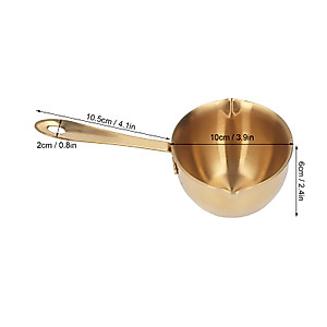 Saucepan Stainless Steel Cooking Sauce Pan with Pour Spouts for Milk Chocolate Hot Oil, 200ml Capacity Capsule Bottom Sauce Pan with 4.1 x 0.8in Handle Induction Dishwasher