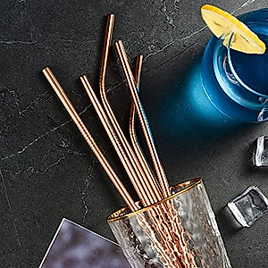 SENYI 8 stainless steel metal straws, colorful beverage straws, reusable straws, suitable for 20-ounce cups. 8.5x0.27x0.27, Stainless Steel,Colorful