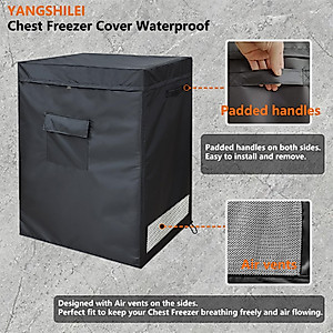 YANGSHILEI Chest Freezer Cover Deep Freezer Covers for Outside 5.0 Cubic Feet Freezer，Top with Zipper to Open Waterproof and UV protection Extend their Service Life (28"W×23"D×34"H)