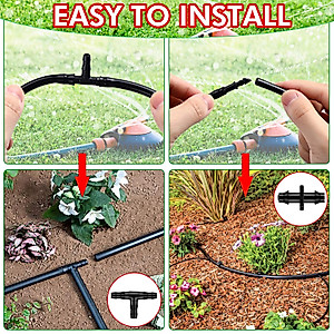 200 Pieces Irrigation Fittings Kit, Drip Irrigation Barbed Connectors for 1/4 Inch Water Hose Connectors, 80 Straight Barbs 60 Tees 20 Elbows 20 End Plug 20 4-Way Coupling for Garden Lawn Drip Systems