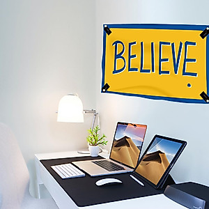 Believe Funny Flag 3x5 Ft Flags Easy Hanging College Dorm Man Cave Wall Decoration with 4 Grommets