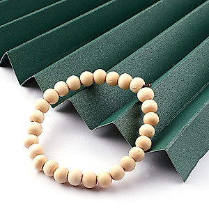 MILAKOO 6 Pcs 8mm Natural Wood Beads Bracelet for Men Women Lava Rock Bracelet for Oil Diffuser