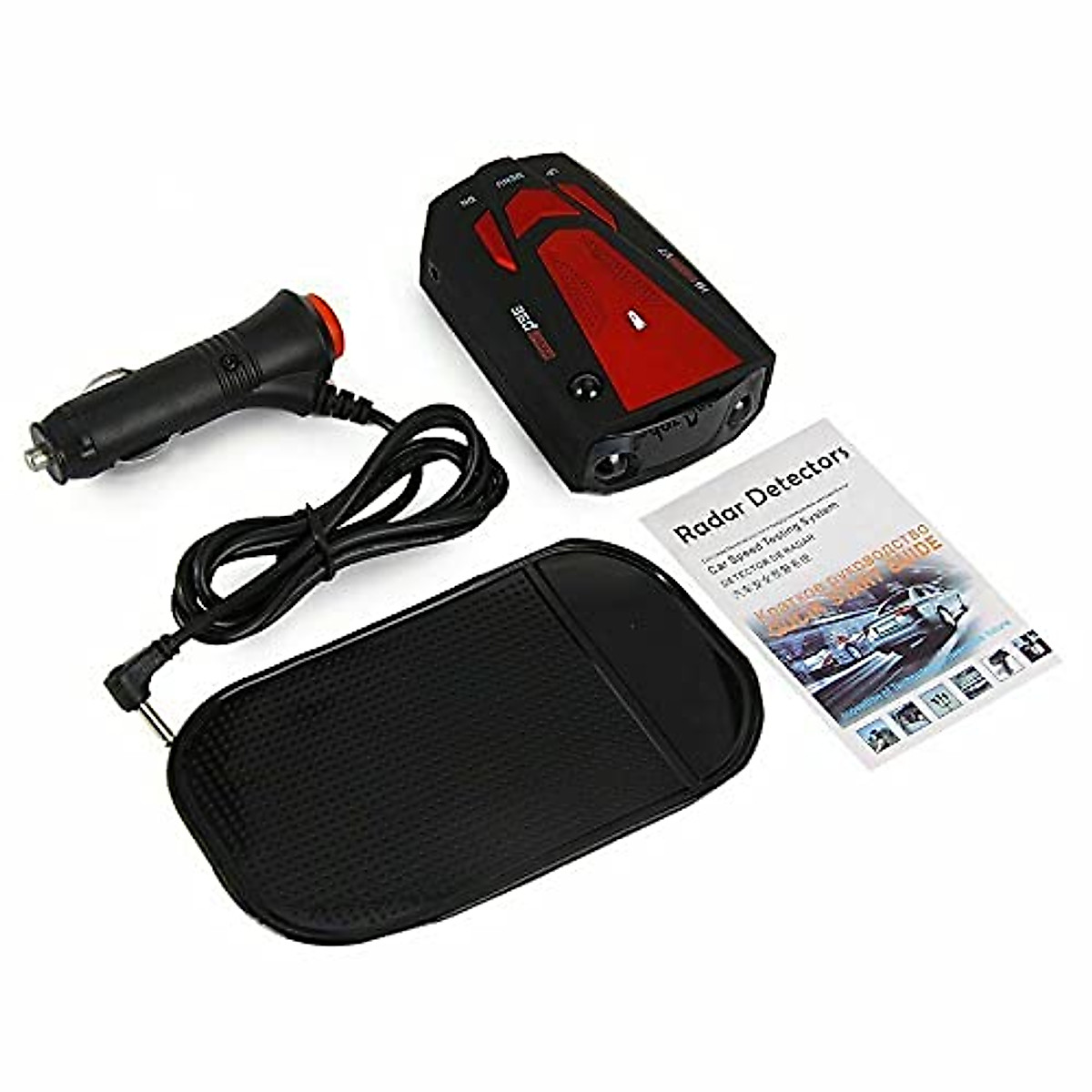 JINYI Car Radar Detector, Laser Radar Detectors, 360° GPS Speed Police Safe 16 Band Voice Alert,1080P HD Auto Focus Webcam with Microphone (RED)