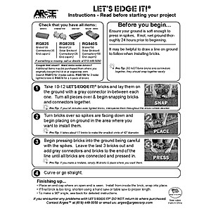 Argee RG825 Lets Edge It Decorative Plastic Brick Edging, no lights, 25 feet, Terra Cotta