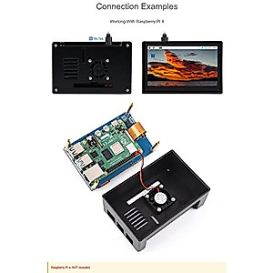 XYGStudy 4.3inch Capacitive Touch Display LCD for Raspberry Pi 4, with Protection Case Cooling Fan Screen Resolution 800×480 IPS Wide Angle MIPI DSI Interface, Supports Pi 4B Driver Free