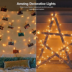 ODEETRONIC Incandescent Christmas Lights, 21.63ft 100 Count Clear Christmas Mini Lights Connectable, 120V UL Certified Indoor Warm White String Lights for Bedroom Party Patio Outside Decor, White Wire