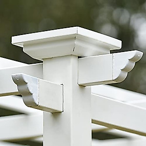 10' x 10' White Pergola for Vines, Heavy Duty Pergola with Hidden Joints, Pure Iron Pergola for Patio Backyard Terraces and Deck, Mediterranean Style