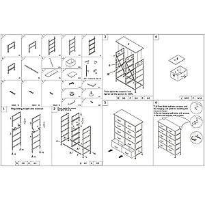 AZL1 Life Concept 10 Drawer Dresser - Fabric Storage Tower, Organizer Unit for Bedroom, Living Room, Hallway, Closets & Nursery - Sturdy Steel Frame, Wooden Top & Easy Pull Fabric Bins, Dark Grey