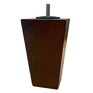 Elegent Upholstery 5" Solid Wood Furniture Sofa/Chair/Ottoman Tapered Legs Walnut Finish [5/16" Bolt] - Set of 4