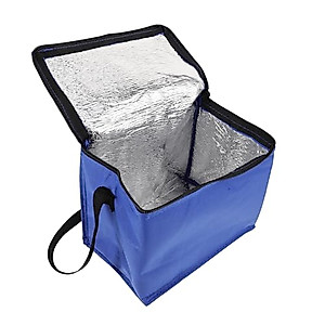 JECOMPRIS 3pcs Insulation Cooler for Grocery Shopping Take Away Coffee Insulated Grocery Insulated Cooler for Catering Insulated Pizza Blue Aluminum