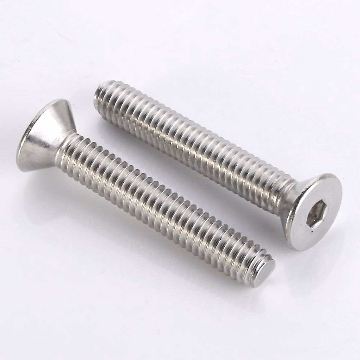 1/4-20 x 1-1/4" Flat Head Socket Cap Screws, Allen Socket Drive, Stainless Steel 18-8 (304), Full Thread, Bright Finish, 25 PCS