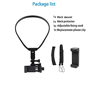 Mobile Phone Chest Strap Mount Action Camera Neck Holder for VLOG/POV, for iPhone 13 12 11 Pro Max Plus,Samsung,GoPro Hero 10, 9, 8, 7, 6, 5,DJI OSMO Action 2, AKASO,and Cell Phones (4 to 7in)