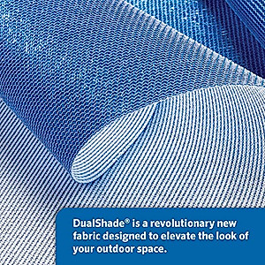 Coolaroo 95% UV Block Dualshade Outdoor Sun Shade Sail with Hardware Kit, 12' Square, Santorini