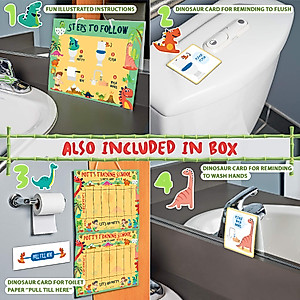 ATHENA FUTURES Potty Training Chart for Toddlers Magnetic Reuseable - Dinosaur Design Waterproof - Chart, 35 Magnetic Stickers, Certificate, Instruction Booklet, Crowns and More - for Boys and Girls