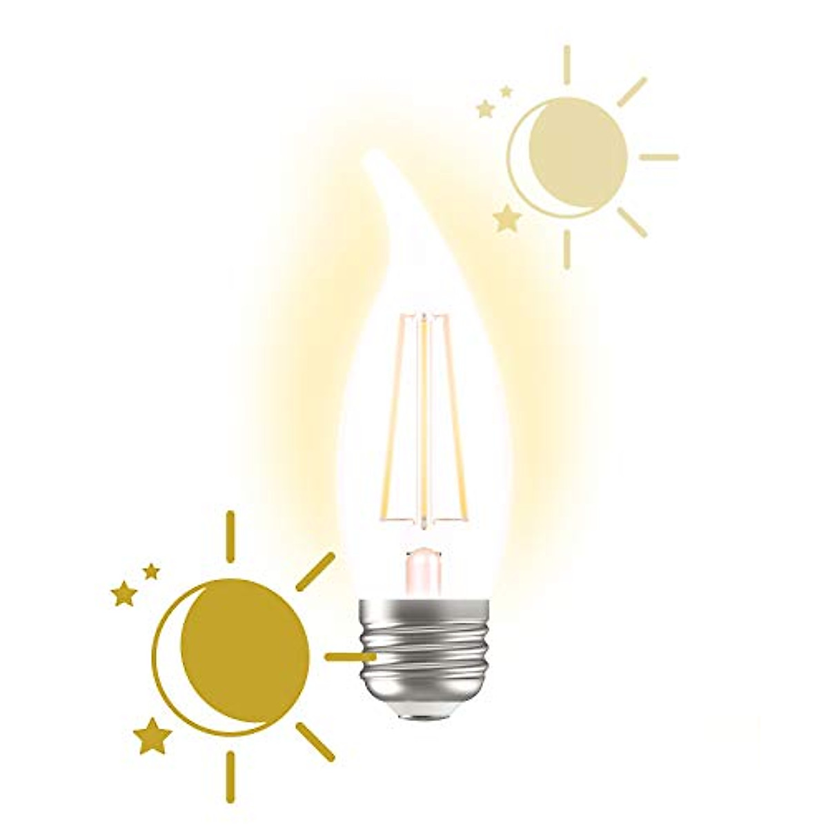 GE Lighting LED+ Dusk to Dawn LED Light Bulbs with Sunlight Sensor, Automatic On/Off Outdoor Decorative Light Bulbs, Soft White, Medium Base(2 Pack)