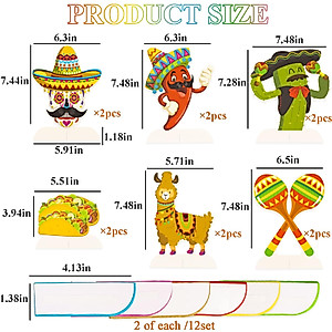 12pcs Fiesta Mexican Party Table Decoration Centerpiece - 8” Paper 5 Cinco De Mayo Party Table Decoration Honeycomb for Fiesta Mexican Themed Taco Party Birthday Day of the Dead Decor Supplies