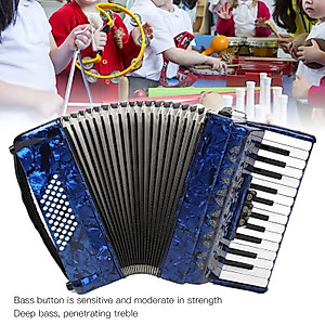 26 Key 48 Bass Piano Accordion, Professional Accordion with Accordion Backpack and Shoulder Strap Celluloid Accordion for Daily Practice Music Performance