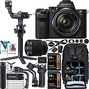 Sony a7 II Full-Frame Alpha Mirrorless Digital Camera a7II + 28-70mm Lens ILCE-7M2/K Filmmaker's Kit with DJI RSC 2 Gimbal 3-Axis Handheld Stabilizer Bundle + Deco Photo Backpack + Software