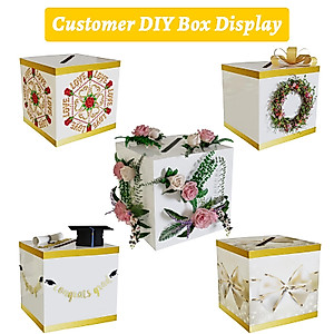 LATTYSY Card Box Holder, Elegant White Card Box for Weddings, Baby Shower, Birthday and Graduation Party Decorations
