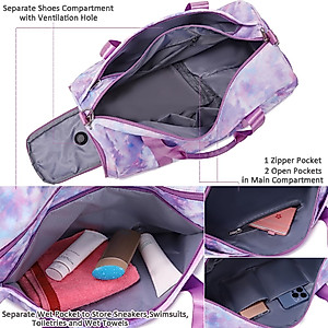 Dance Bag for Girls Princess Sports Duffle Bag for Girls Overnight Travel Duffel for Girls Ballet Bag with Shoes Compartment Water Resistant