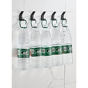 Leacas Bag Hooks, Hat Hooks, Towel Hooks for Bathroom Wall Mounted Towel Hooks Heavy Duty Black Waterproof Wall Hooks Sticky for Hanging Shower Bath Robe Coat Clothes in Bathroom Kitchen (5 pics)