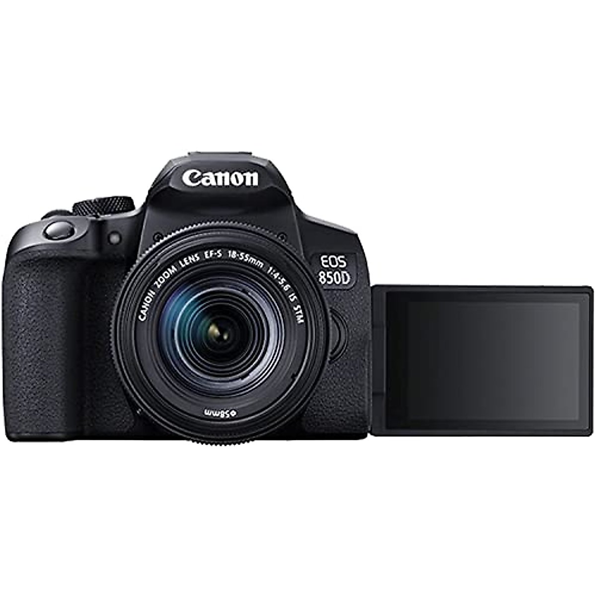 Camera EOS 850D (Rebel T8i) DSLR Camera w/with 18-55mm Lens Bundle with Wide Angle + Telephoto Lens + 128GB Memory + Case + Tripod + Filter Kit + Pro Kit