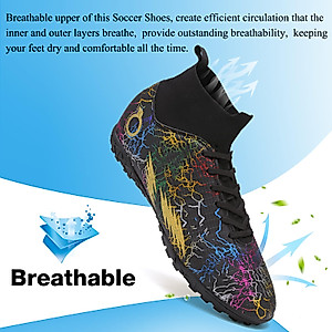 Indoor Soccer Cleats Football Cleats Mens Women Football Shoes Tacos de Futbol para Hombre Guayos de Fútbol Zapatos para Futbol para Hombres Turf Cleats High Top Futsal Soccer Shoes TF