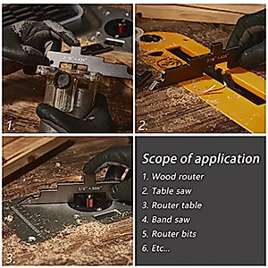 SUNLFPROD Router Table Setup Bars - 7pcs Aluminum Precision Router Setup Blocks for Woodworking & Setup Bars for Routers Tables Saw Accessory, Measuring Depth Height Angle Drill Diameter Gauge (Gray)