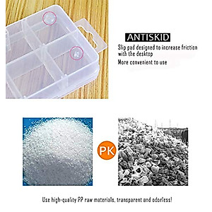 8 Grids Portable Plastic Organizer Container Storage Box,with Adjustable Grid (Thicker 2 pcs)