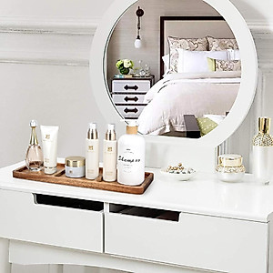 Large Wooden Bathroom Vanity Tray Rectangular Soap Dispenser Holder for Kitchen Counter Acacia Wood Serving Tray for Perfume Dresser Key Tray Divider Kitchen Sink Tray Decor Bathroom Toilet Tank Tray