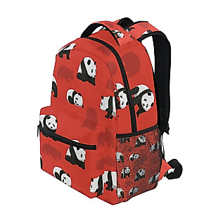 senya Bear Panda Red Fantasy Backpack School Bag Travel Daypack One Size