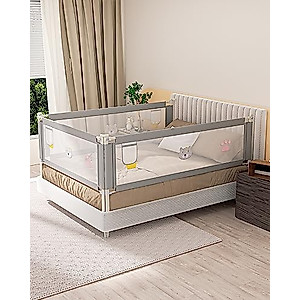 Athradies Bed Rails for Toddlers, 3 PCS Extra Long Toddler Bed Rails for Kids, Height Adjustable Baby Bed Rail Guard, Bed Rails for Full Size Bed