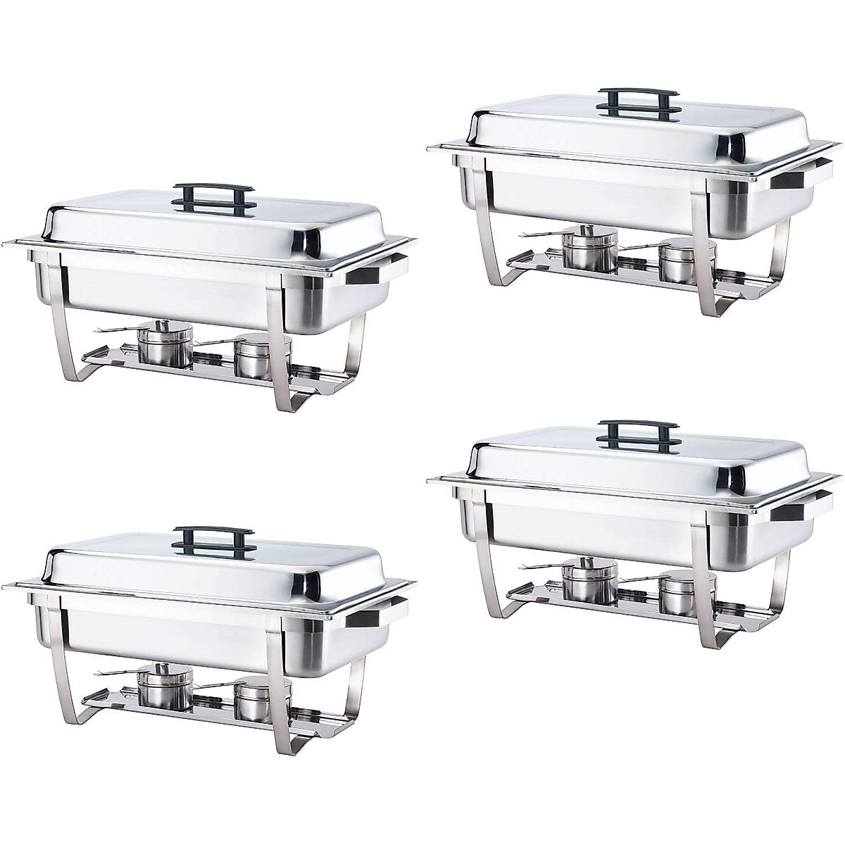 ALPHA LIVING 70014-BLK Chafing Dish Set, 8 QT, 4 Pack - Black Handle