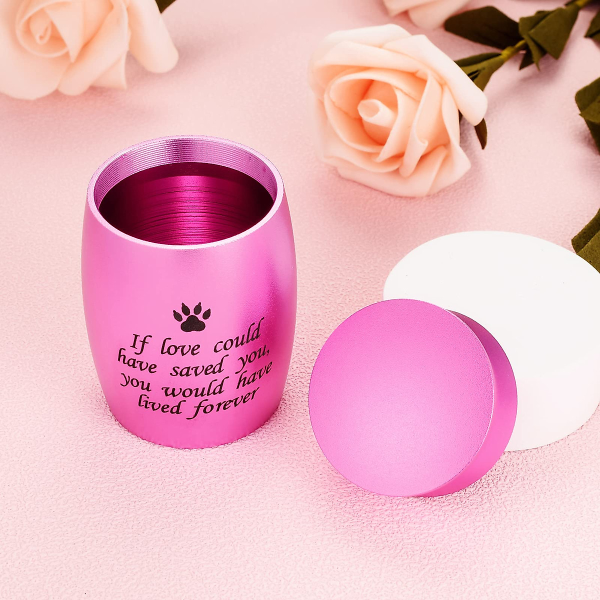 3 Inches Small Keepsake Urn for Pet Dog Ashes Aluminum Mini Cremation Urns for Dog Cat Memorial Ashes Urn for Sharing Fur Friend Ashes