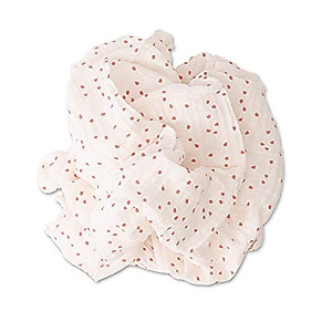 Red Rover Kids Cotton Muslin Swaddle - 47”x 47”- 100% Cotton – Machine Washable – Softer with Every Wash – Playful Designs -Soft, Breathable & Lightweight – Unisex (Cherry Petals)