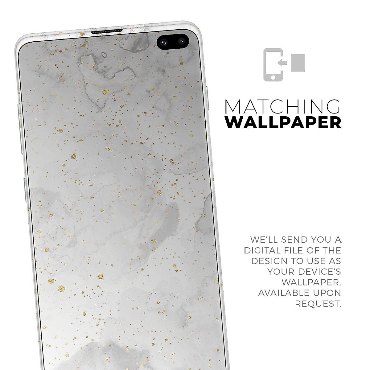 DesignSkinz Karamfila Watercolor & Gold V6 Protective Vinyl Decal Wrap Skin Cover Compatible with The Samsung Galaxy S20 (Screen Trim & Back Glass Skin)