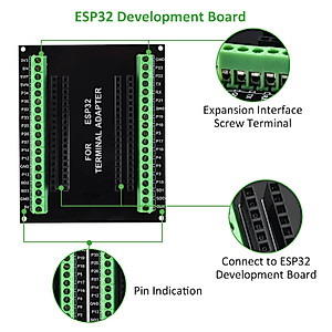 3-Pack 38PIN ESP32 Breakout Board, Aideepen ESP32 ESP32S Breakout Board GPIO 1 into 2 for 38PIN Narrow Version NodeMCU-32S