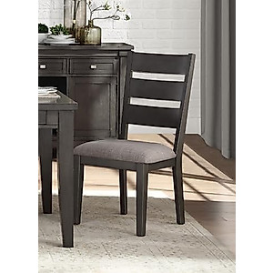 Bleacher Chair, Dark Gray Chairs for Patio 2PCS Wood Seat Height 20" Living Room Bedroom Dining Rooms Garden Boho High Chair