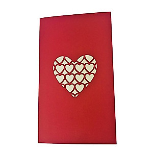 WOWPAPERART I Heart You - 3D Pop Up Card - For Love, Valentine, Birthday Card, Wedding, Anniversary