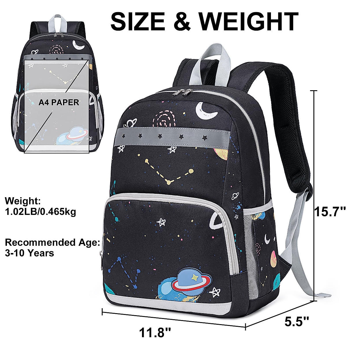 LOIDOU Kids Backpack Boys Elementary Kindergarten Preschool School Bag Bookbag 16 InchSpace Backpacks for Kids 4+