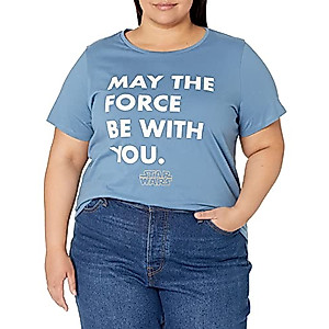 Amazon Essentials Disney | Marvel Princess Women's Short-Sleeve Crew-Neck T-Shirts (Available in Plus Size), Pack of 2, Star Wars Force, 4X